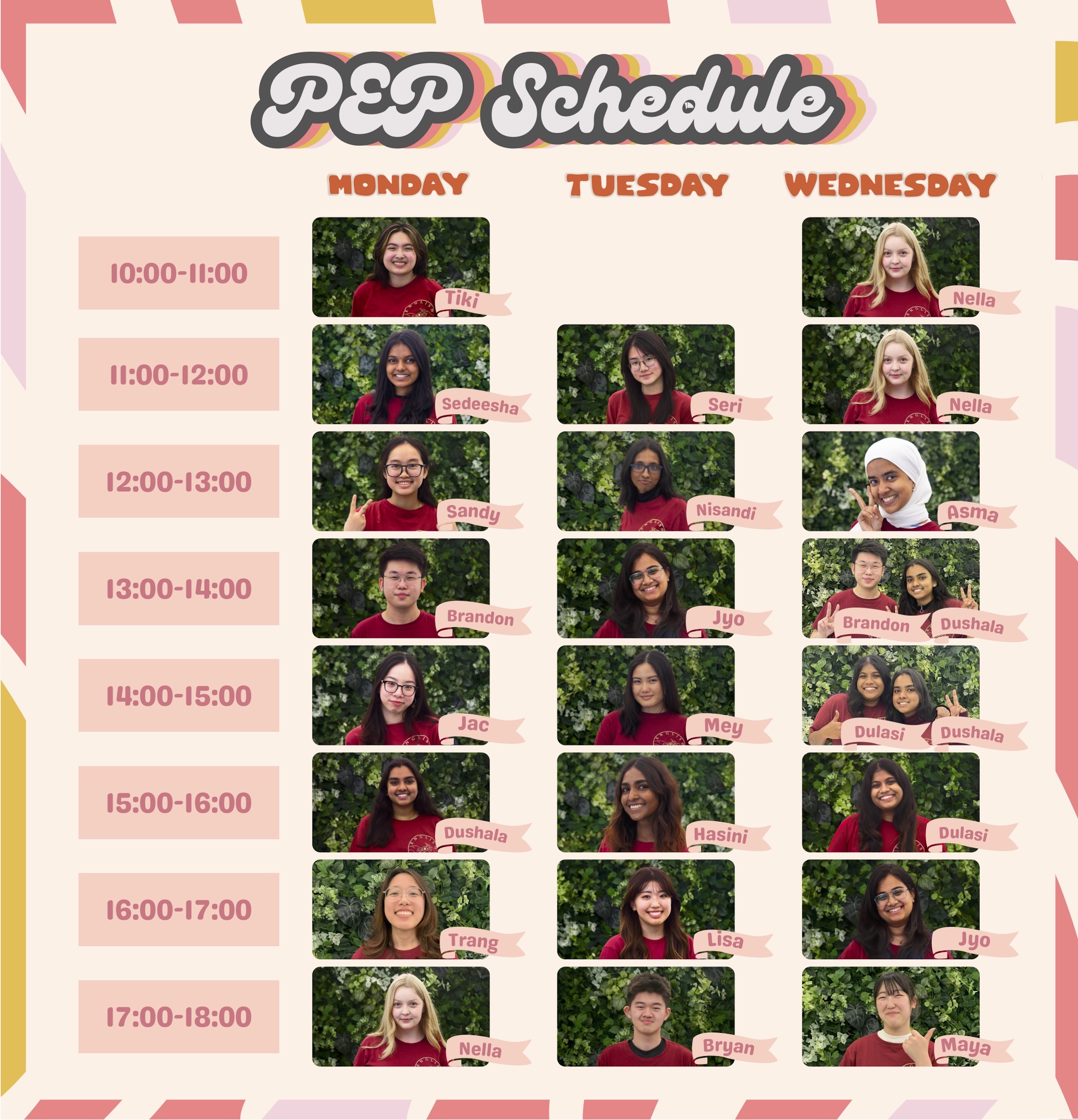 PEP Schedule MTW – GTI ENGLISH